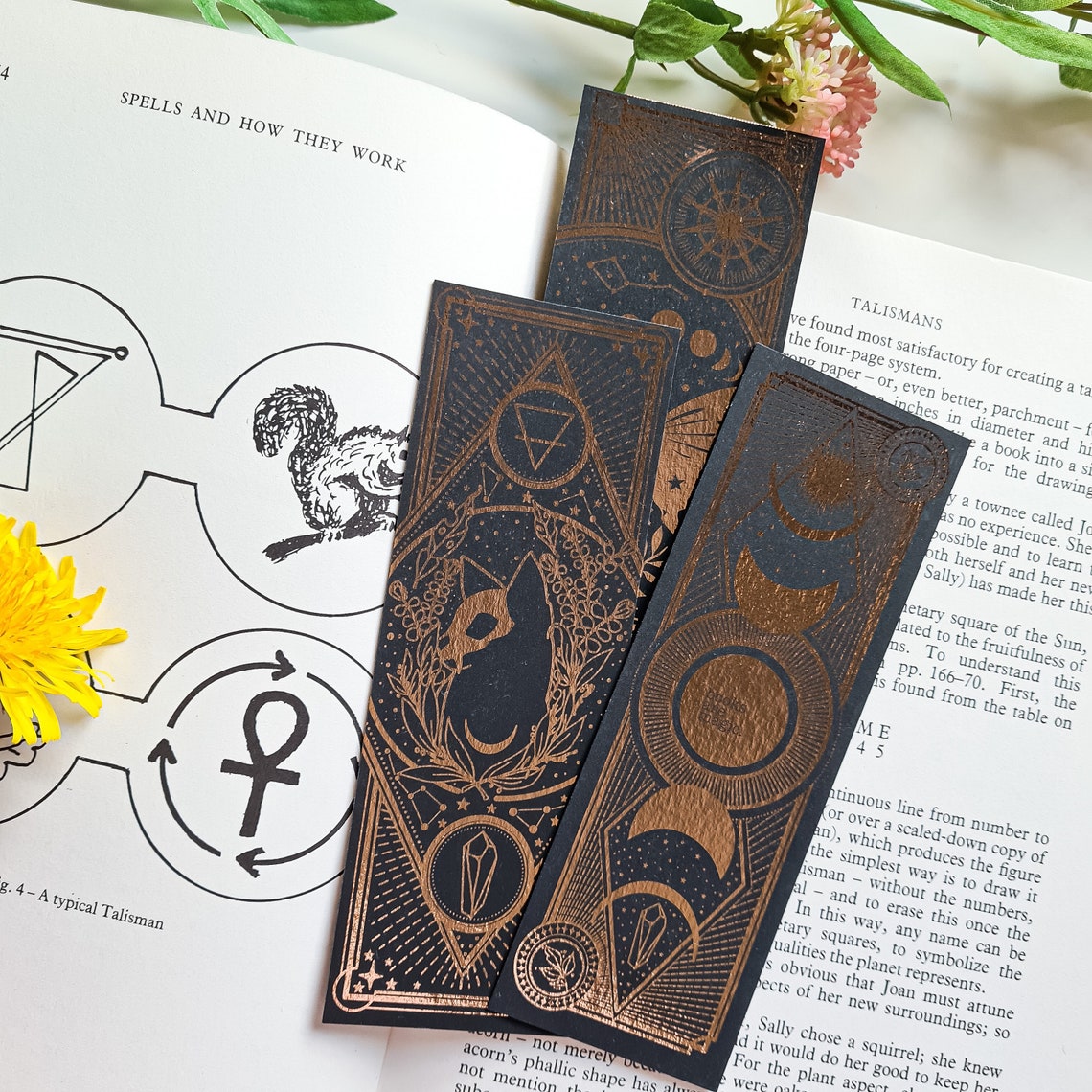 Witchy Bookmarks Celestial Bookmark Collection Gold - Etsy