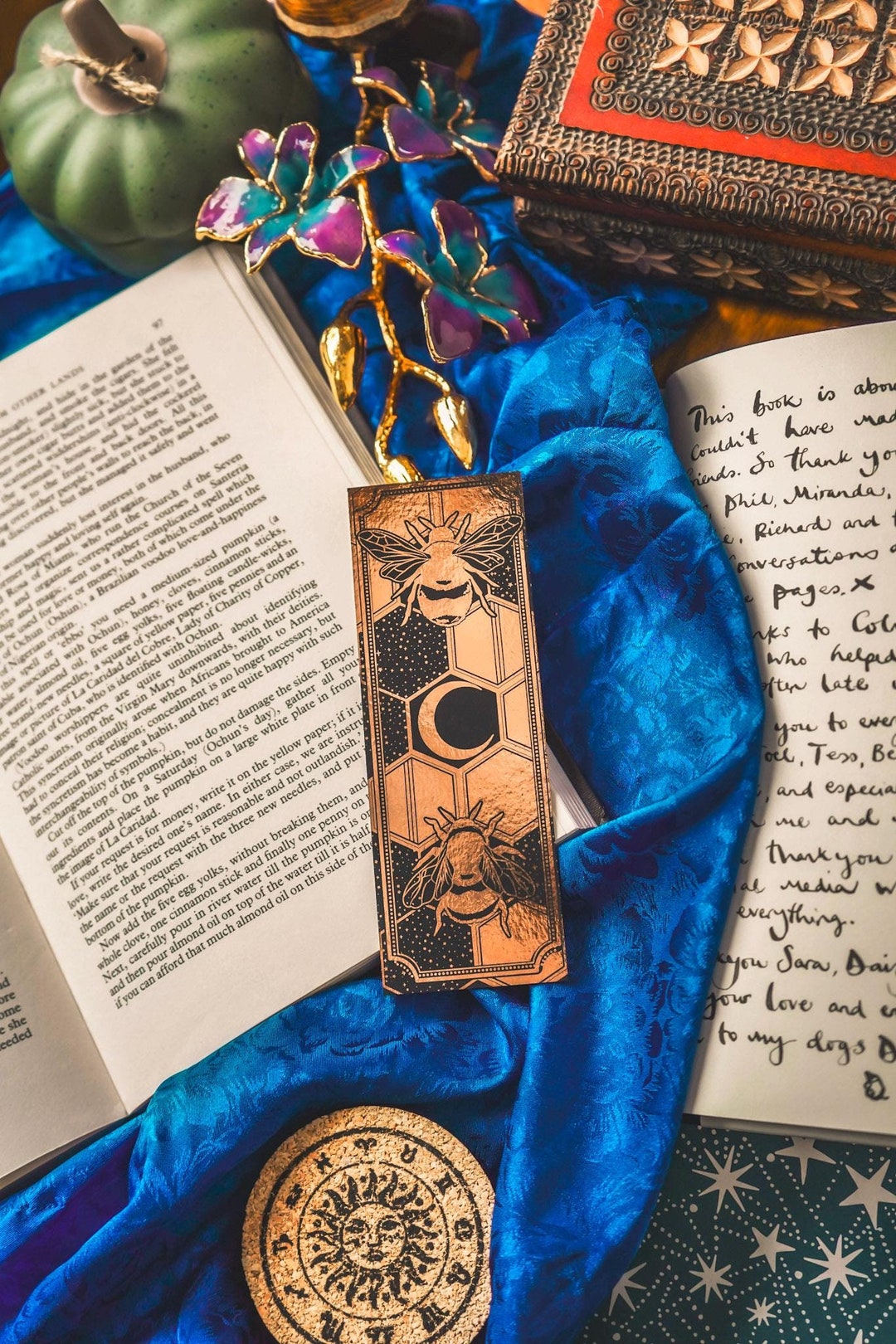 Bees Bookmark, Witchy Bookmark, Gold Foil Bookmark, Celestial Vibes ...