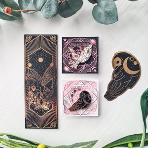 Owl Bundle, Celestial Bundle Collection, Owl Gold Foil Bookmark, Owl ...