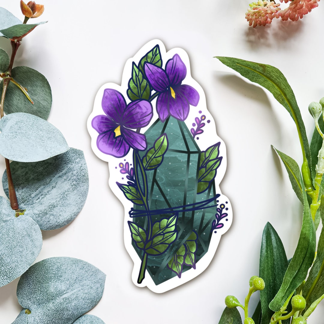 Crystal Sticker, Blue Crystal Sticker, Witchy Sticker, Crystal Witch ...