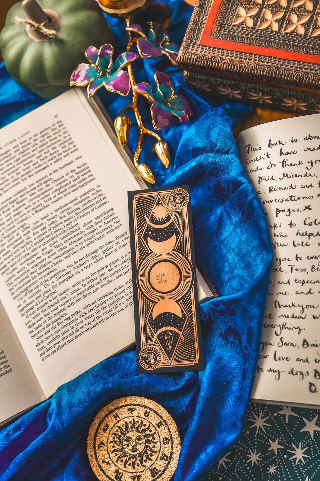 Books Are Magic Bookmark, Gold Foil Bookmark, Witchy Vibes Bookmark ...