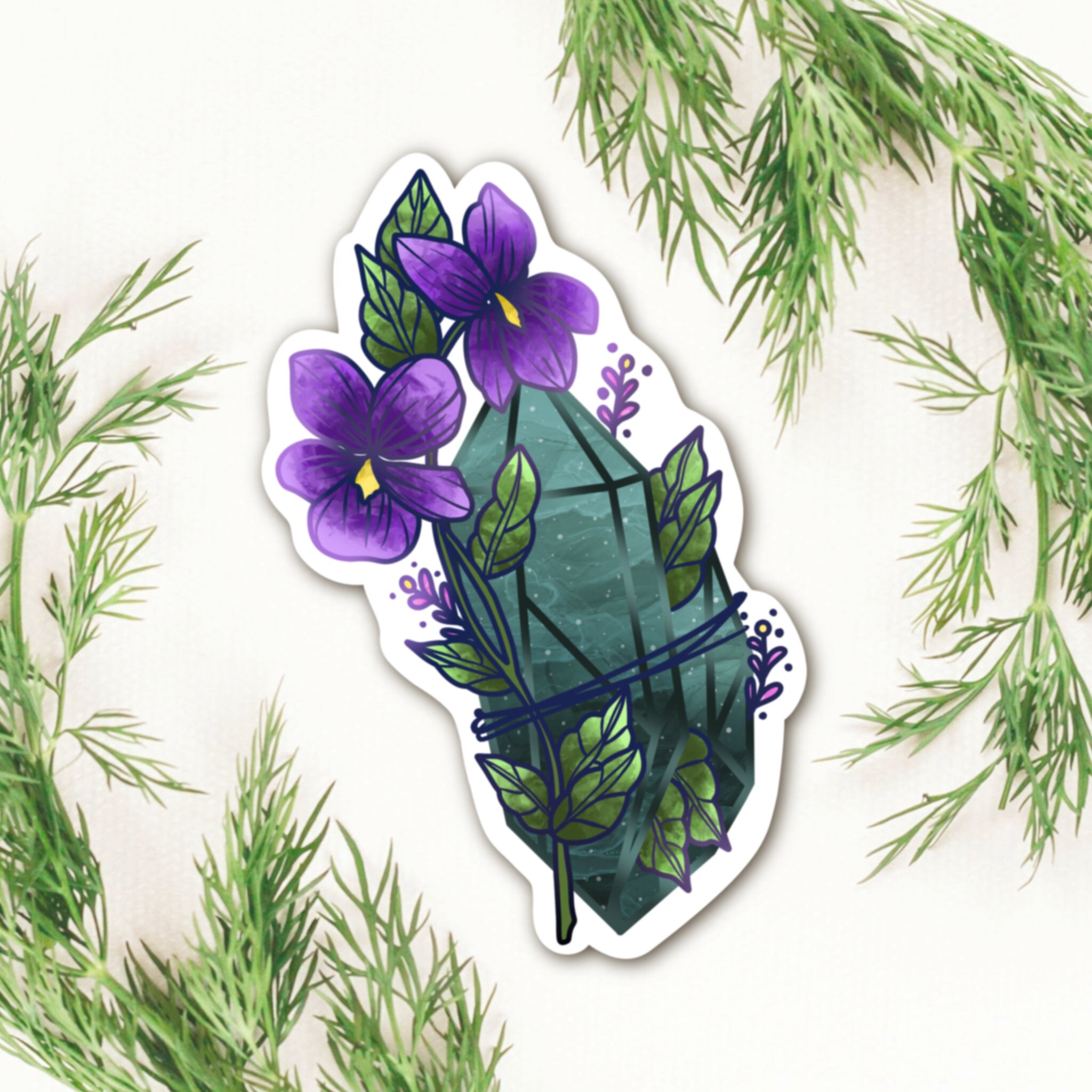 Crystal sticker blue crystal sticker pastel goth sticker | Etsy