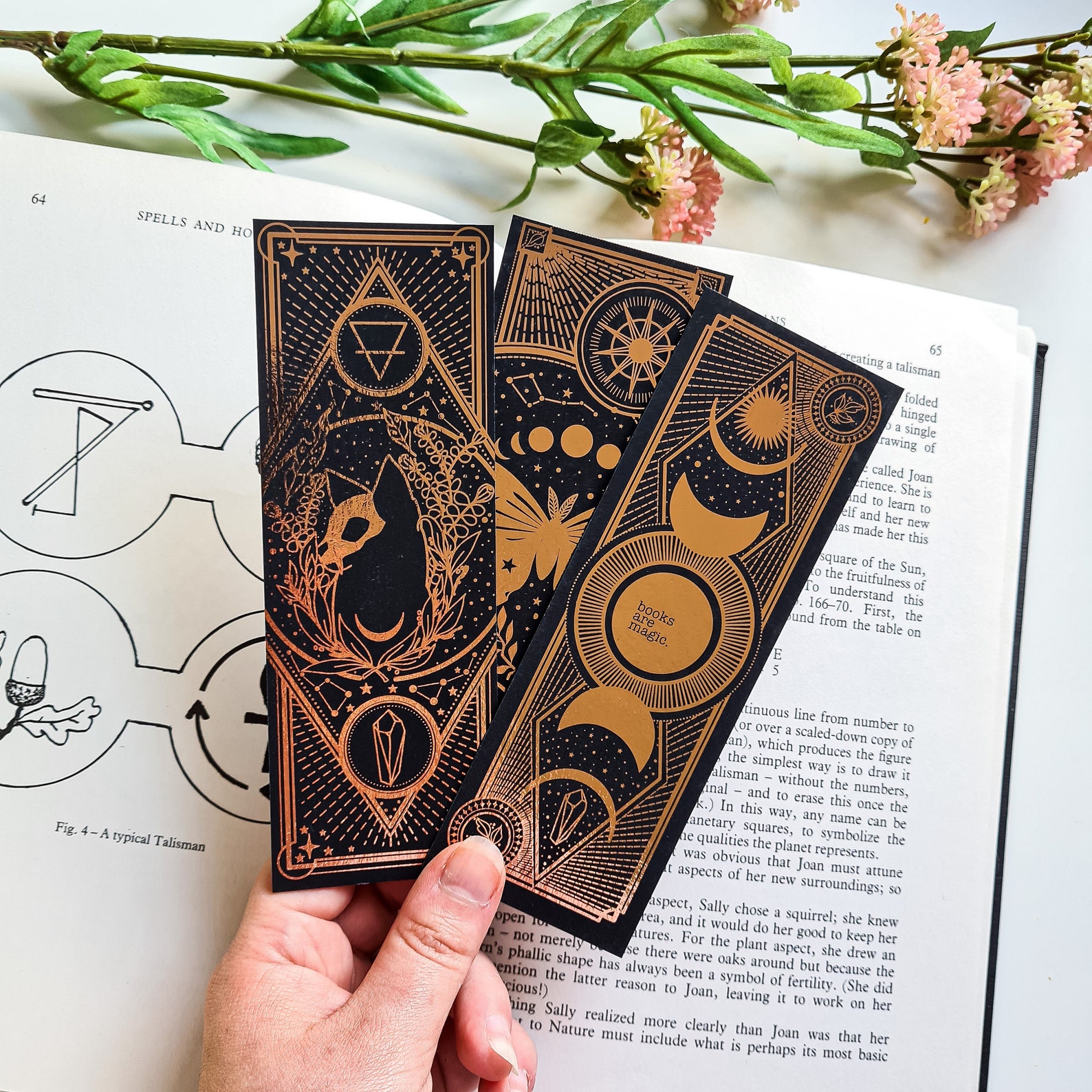 Witchy Bookmarks Celestial Bookmark Collection Gold - Etsy