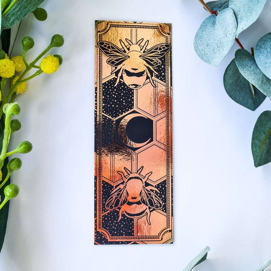 Bees Bookmark, Witchy Bookmark, Gold Foil Bookmark, Celestial Vibes ...