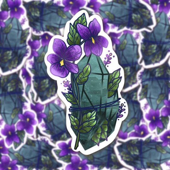 Crystal Sticker Blue Crystal Sticker Pastel Goth Sticker - Etsy