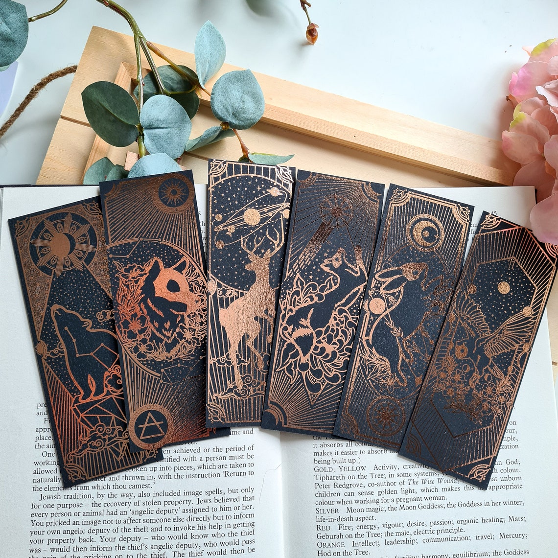Witchy Bookmarks Celestial Bookmark Collection Gold - Etsy