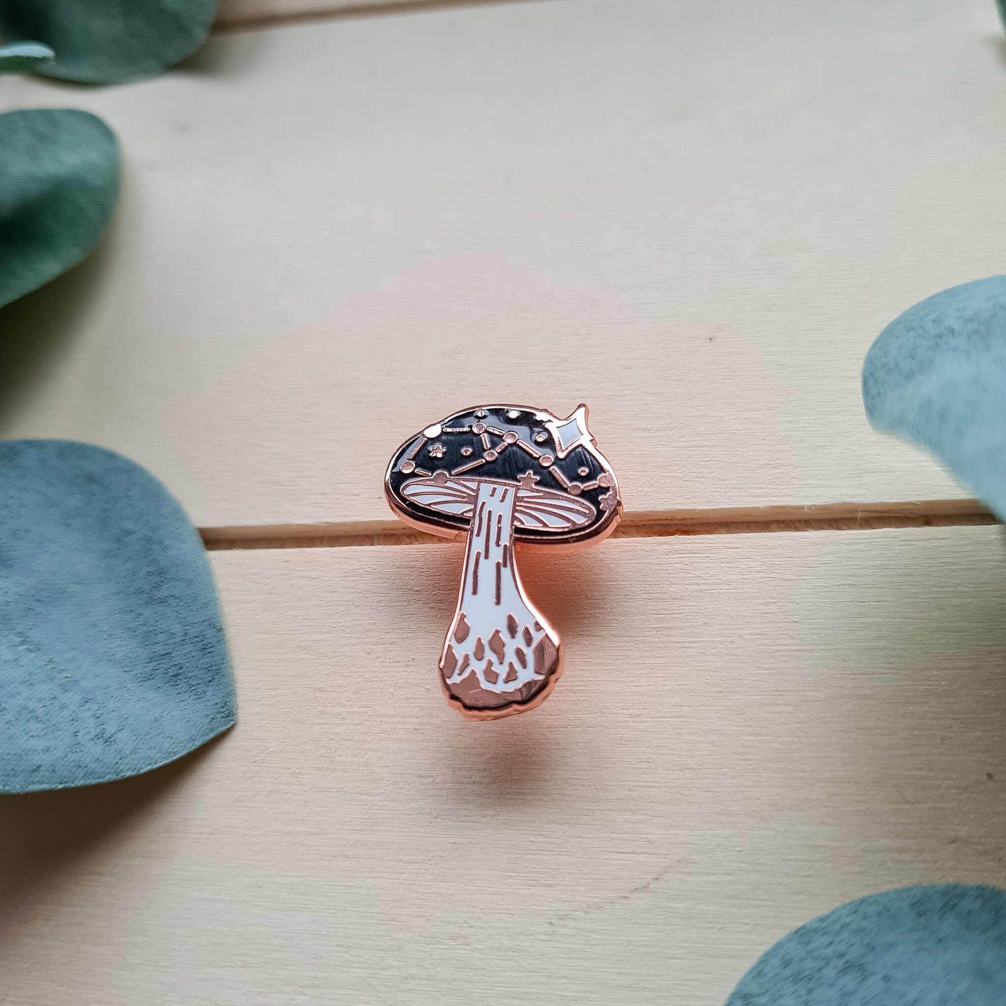 Mushroom Mini Enamel Pin, Magic Shroom Enamel Pin, Celestial Mushroom ...
