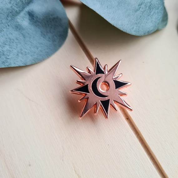 Star and Moon Mini Enamel Pin Eclipse Enamel Pin Sun Mini | Etsy