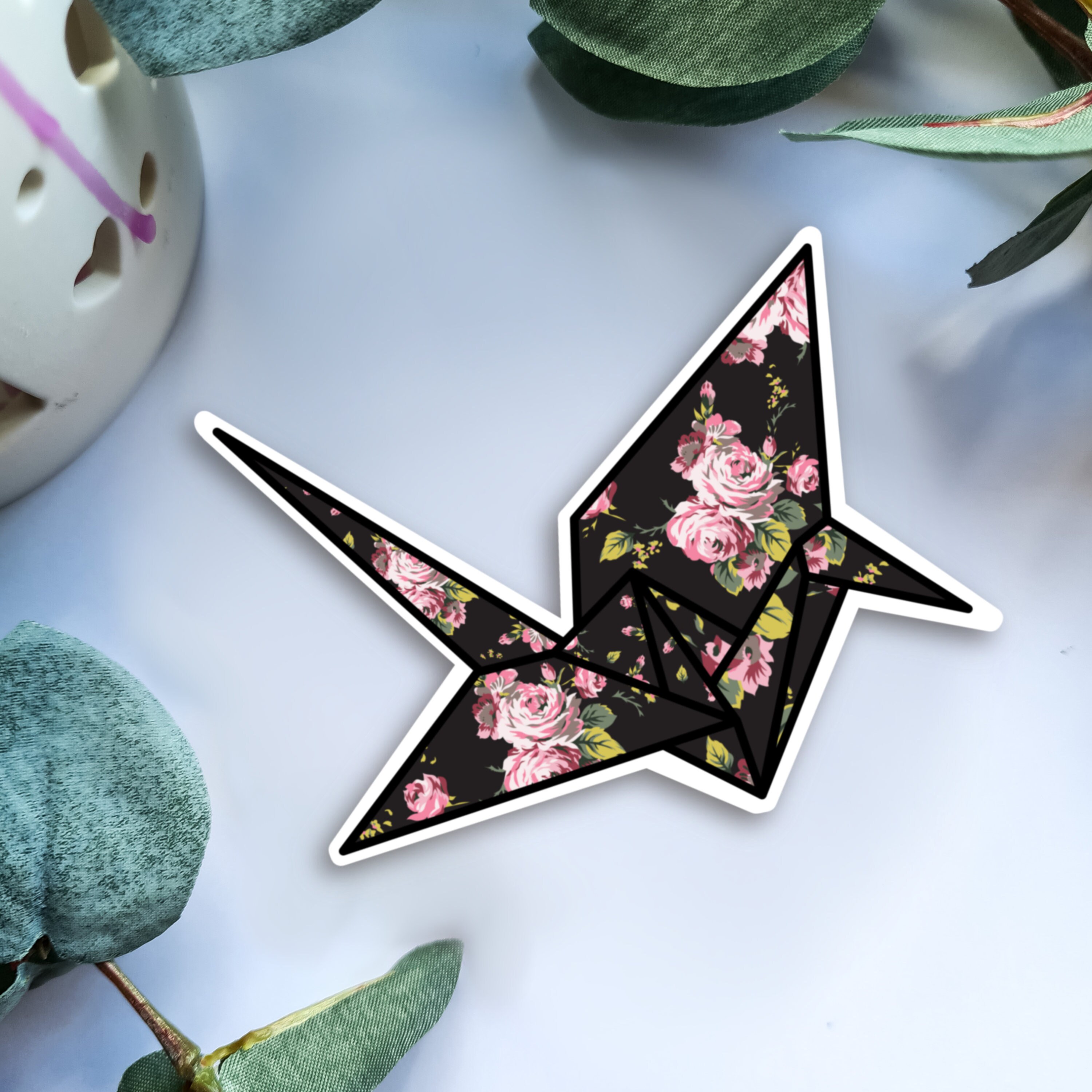 Origami sticker flower origami sticker crane origami flower | Etsy