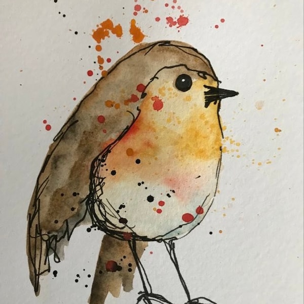 Robin Watercolour - Etsy UK