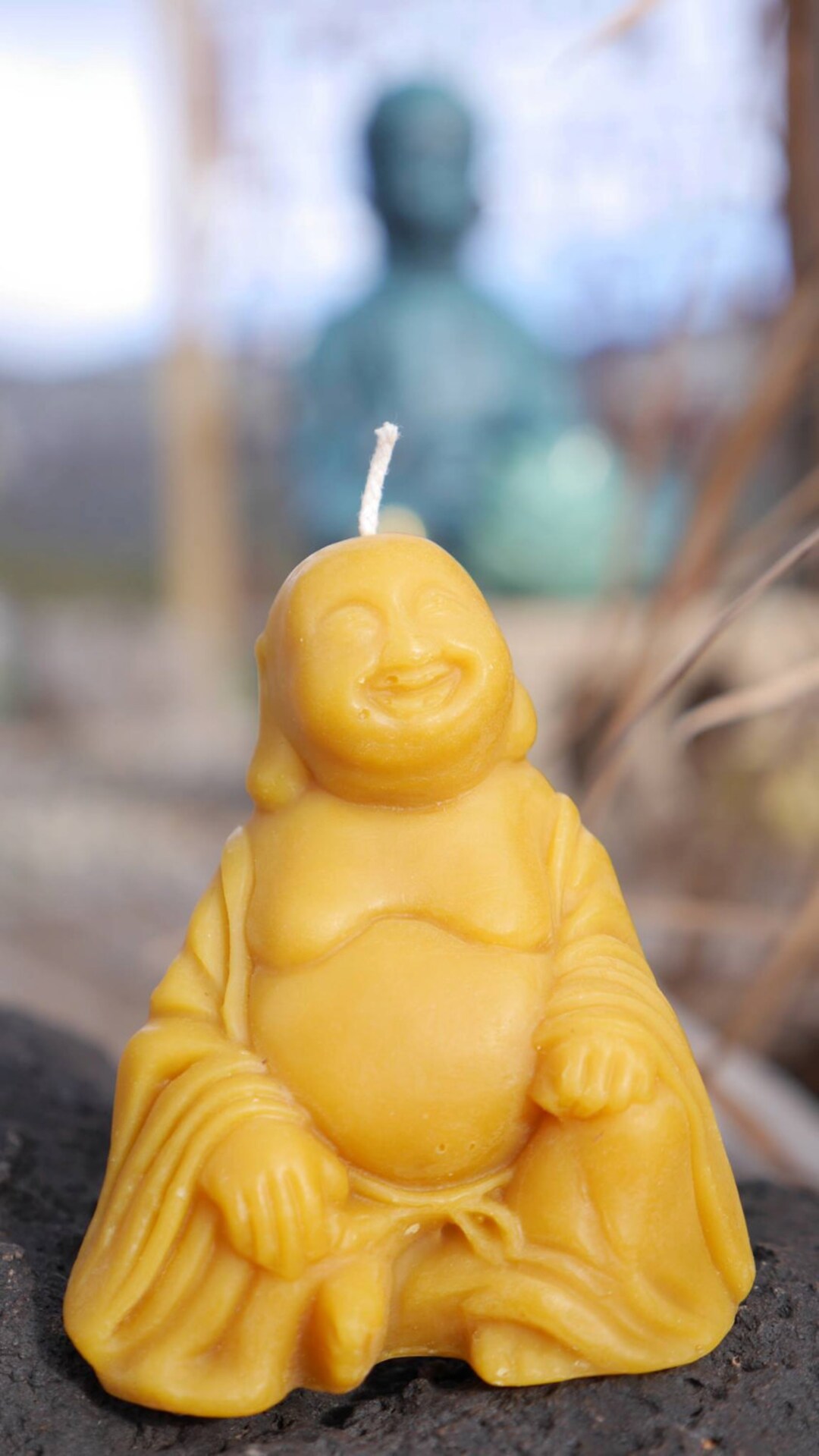 Happy Buddha, Buddha Candle, Buddha Beeswax Candle, Natural Candle ...