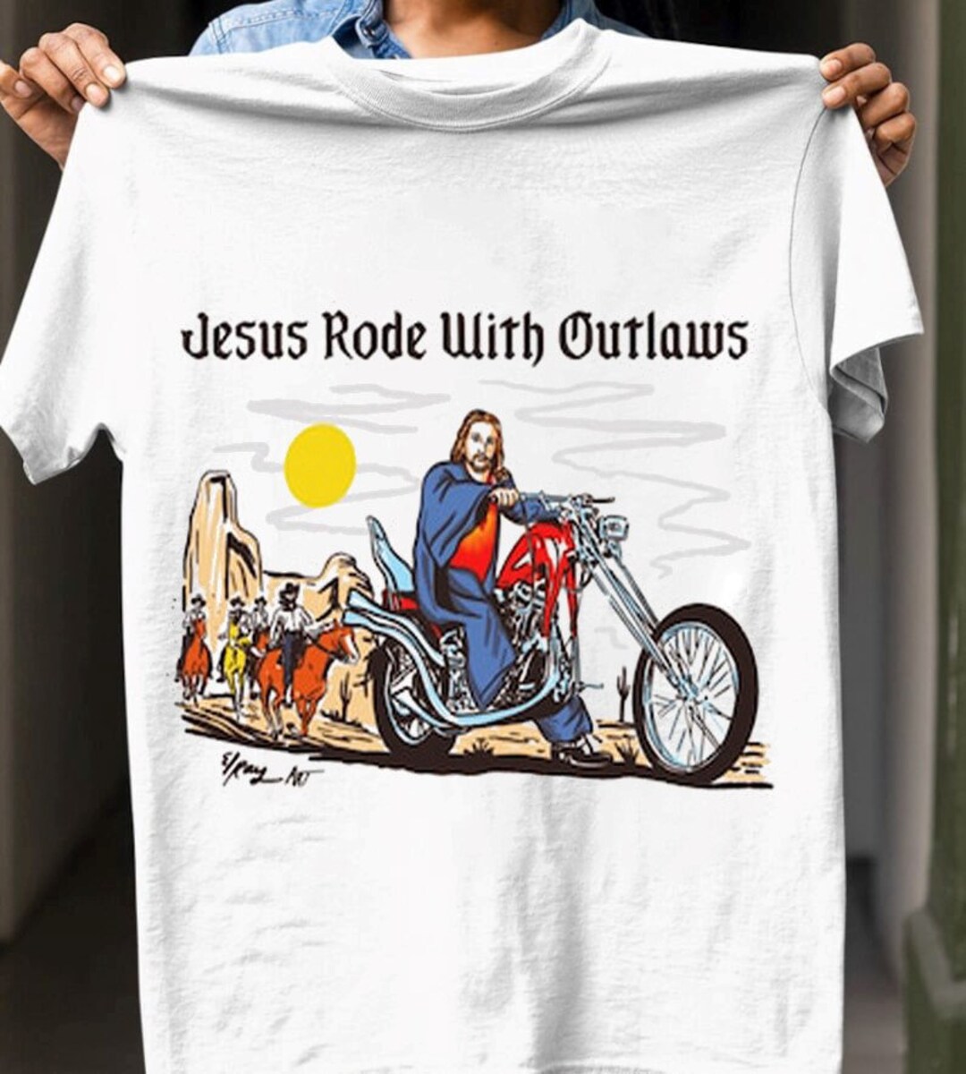Jesus Christian Ride With Outlaws Motorcycle Biker Faith - Etsy