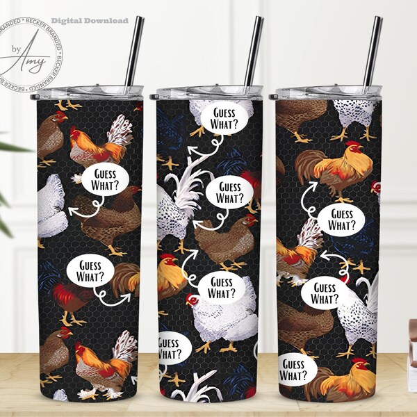 Guess What Chicken Butt Tumbler Wrap Png - Etsy