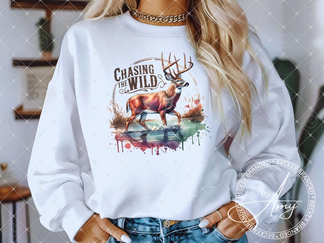 Buck Chasing the Wild PNG File, Deer Hunting Dad Shirt Sublimation ...