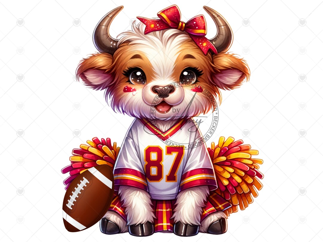 Highland Cow Football 87 Clipart Tshirt Sublimation Design, Instant ...