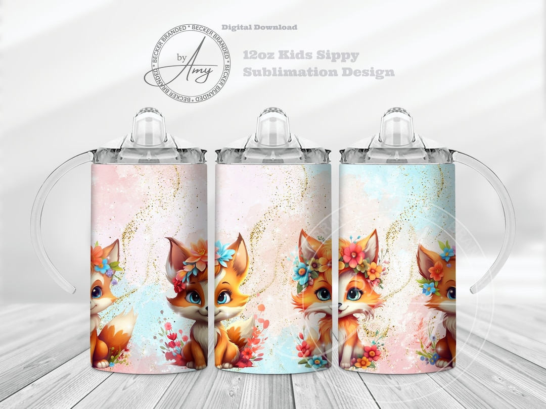 Kid's Baby Fox 12oz Sippy Cup Sublimation Designs Digital Download 12oz ...