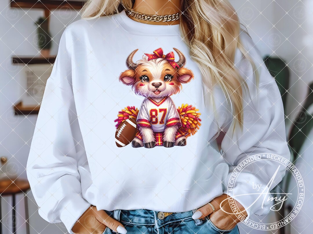 Highland Cow Football 87 Clipart Tshirt Sublimation Design, Instant ...