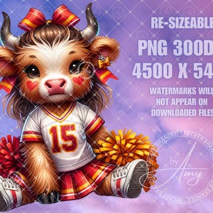 Highland Cow Football 15 Clipart Tshirt Sublimation Design Instant ...