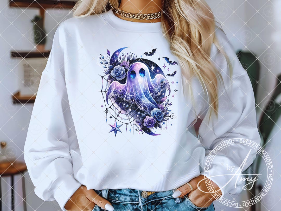 Celestial Ghost PNG, Pastel Gothic Halloween T-shirt Design, Feminine ...