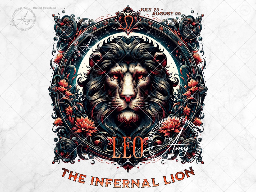 Leo Zodiac Signs Celestial PNG T-shirt Design, Dark Fantasy Astrology ...