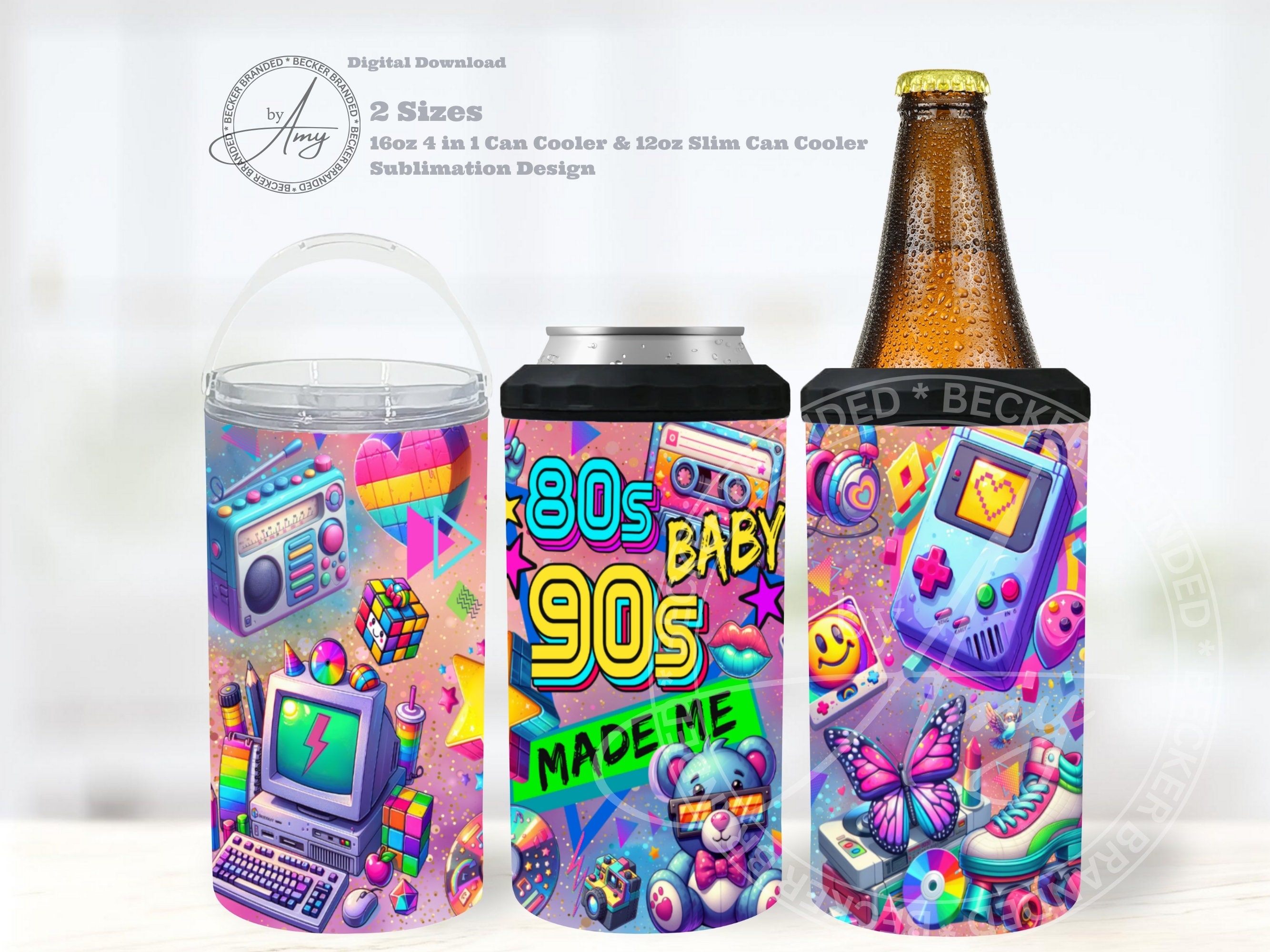 Retro Nostalgic Eighties 80s Baby Nineties 90s Made Me, Slim 4 in 1 Can ...