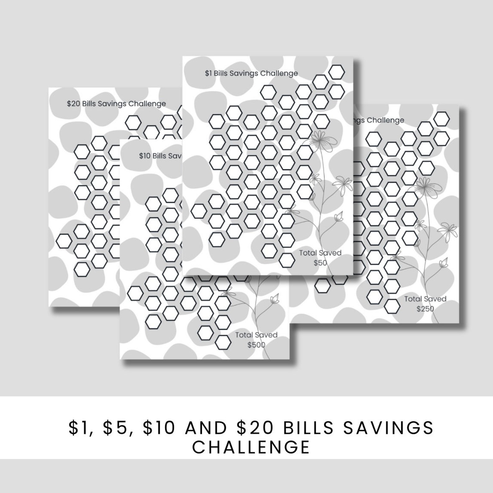 Monthly Budget, Savings Tracker, Savings Challenge Templates, Printable ...