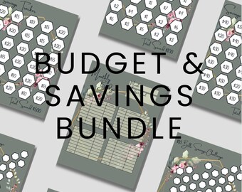 Monthly Budget, Savings Tracker, Savings Challenge Templates, Printable ...
