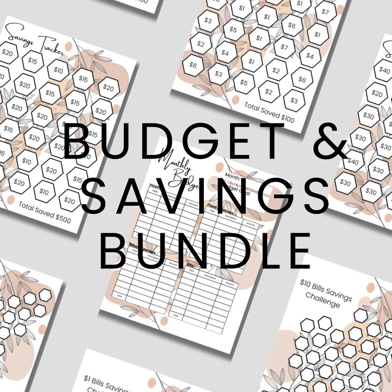 Monthly Budget Savings Tracker Savings Challenge Templates - Etsy