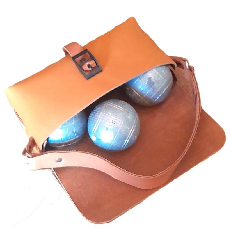 ALL Leather Pétanque Bag, Boules Case, Kit Made in France, Ideal Gift ...