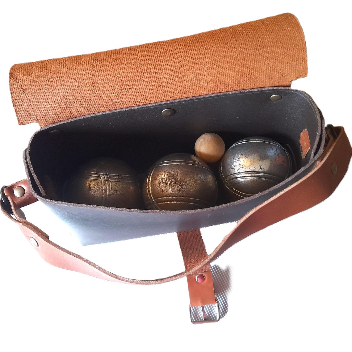 ALL Leather Pétanque Bag, Boules Case, Kit Made in France, Ideal Gift ...