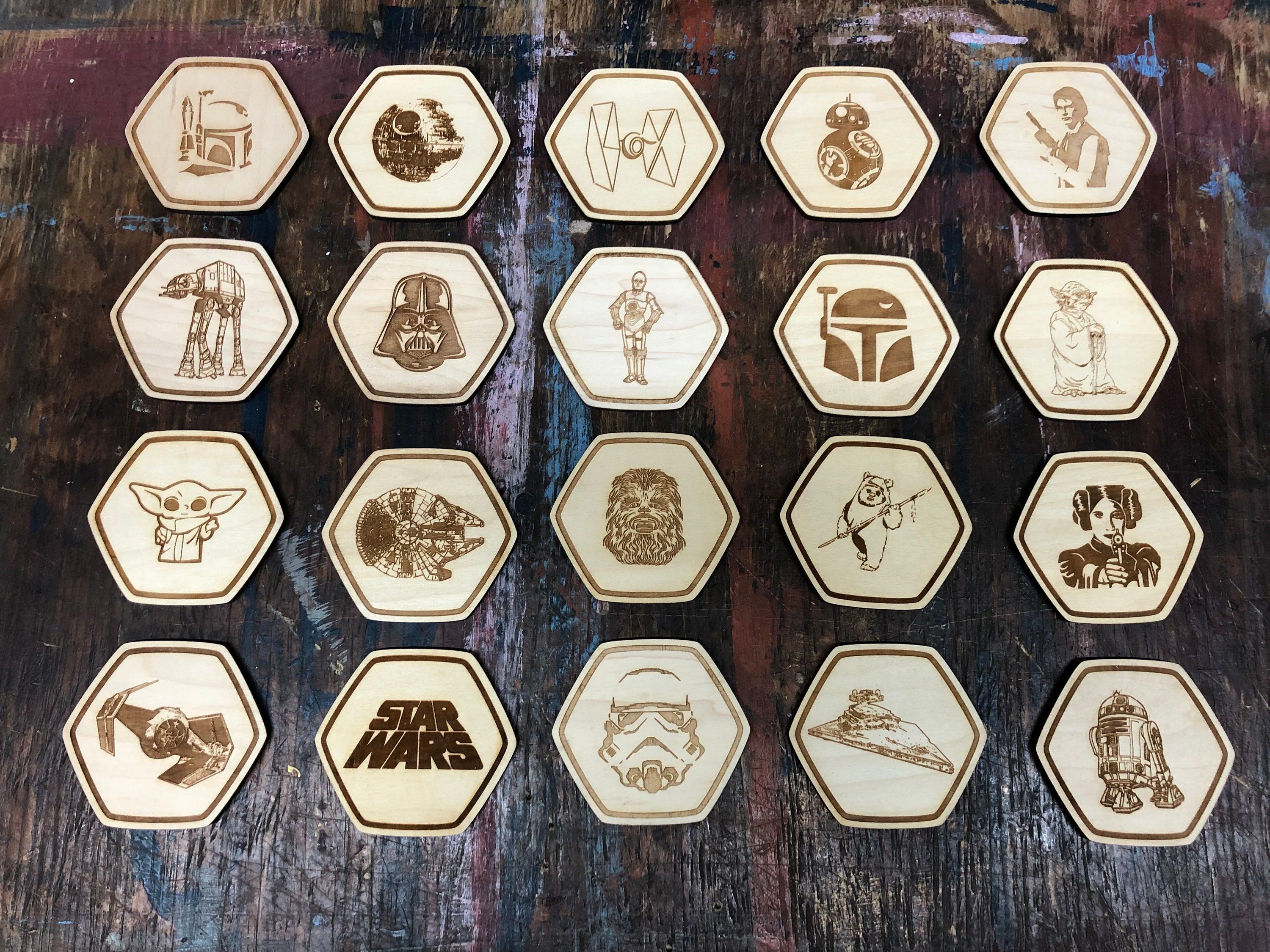 Star Wars Coasters Star Wars Party Decorations Star Wars - Etsy