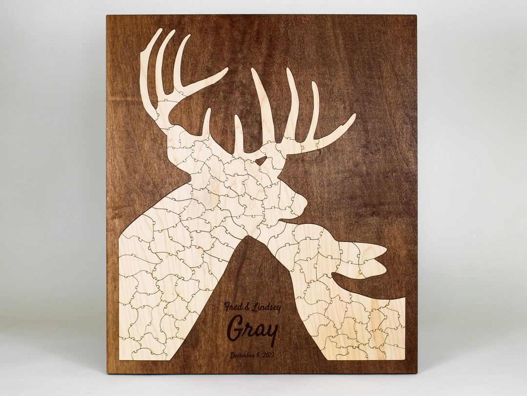 Deer Puzzle Guest Book Alternative | Winter Wedding, Baby Shower ...