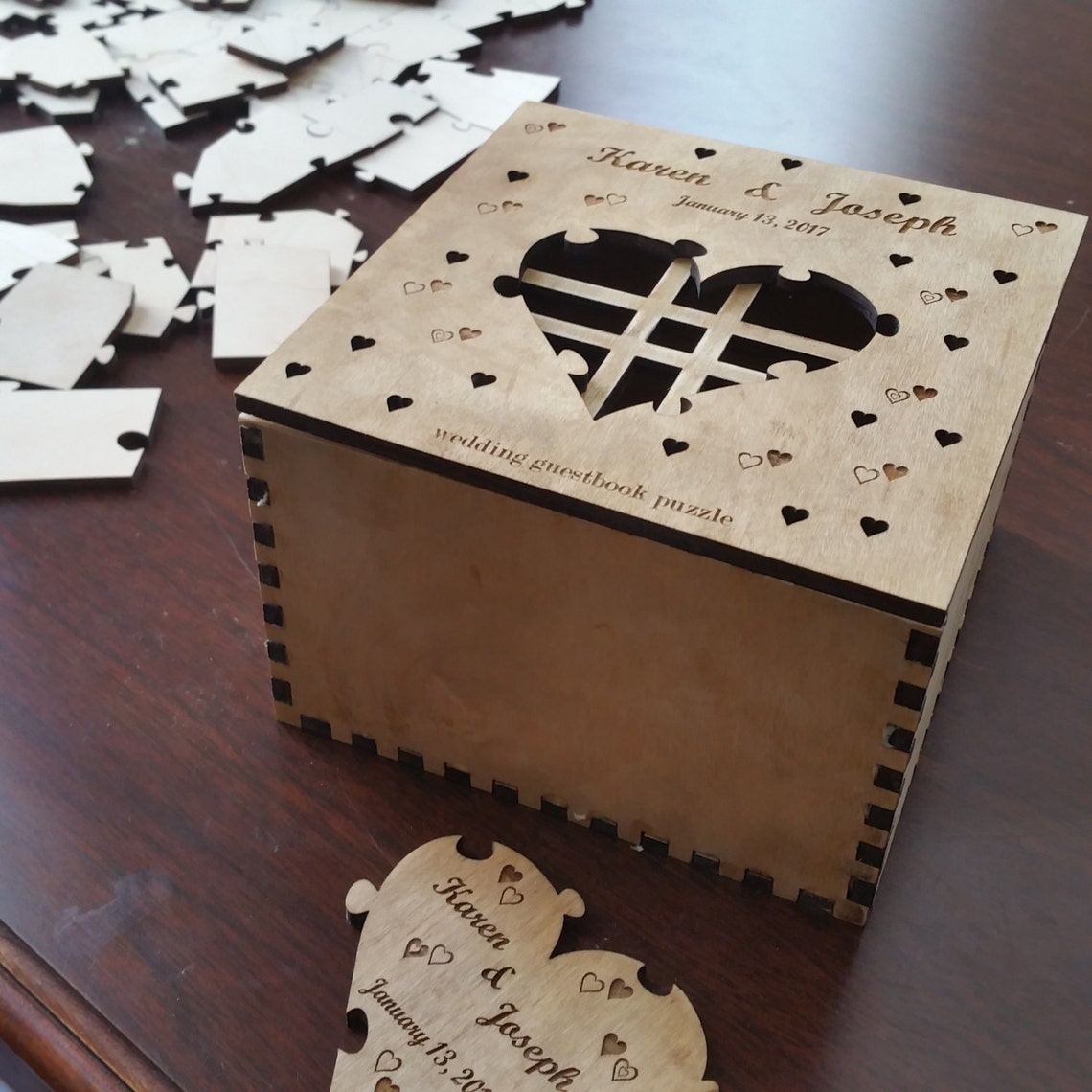 Custom Puzzle Box for Guest Books - Etsy