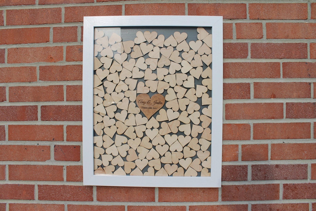 Heart Drop Top Wedding Guest Book Alternative, Wedding Guestbook Frame ...