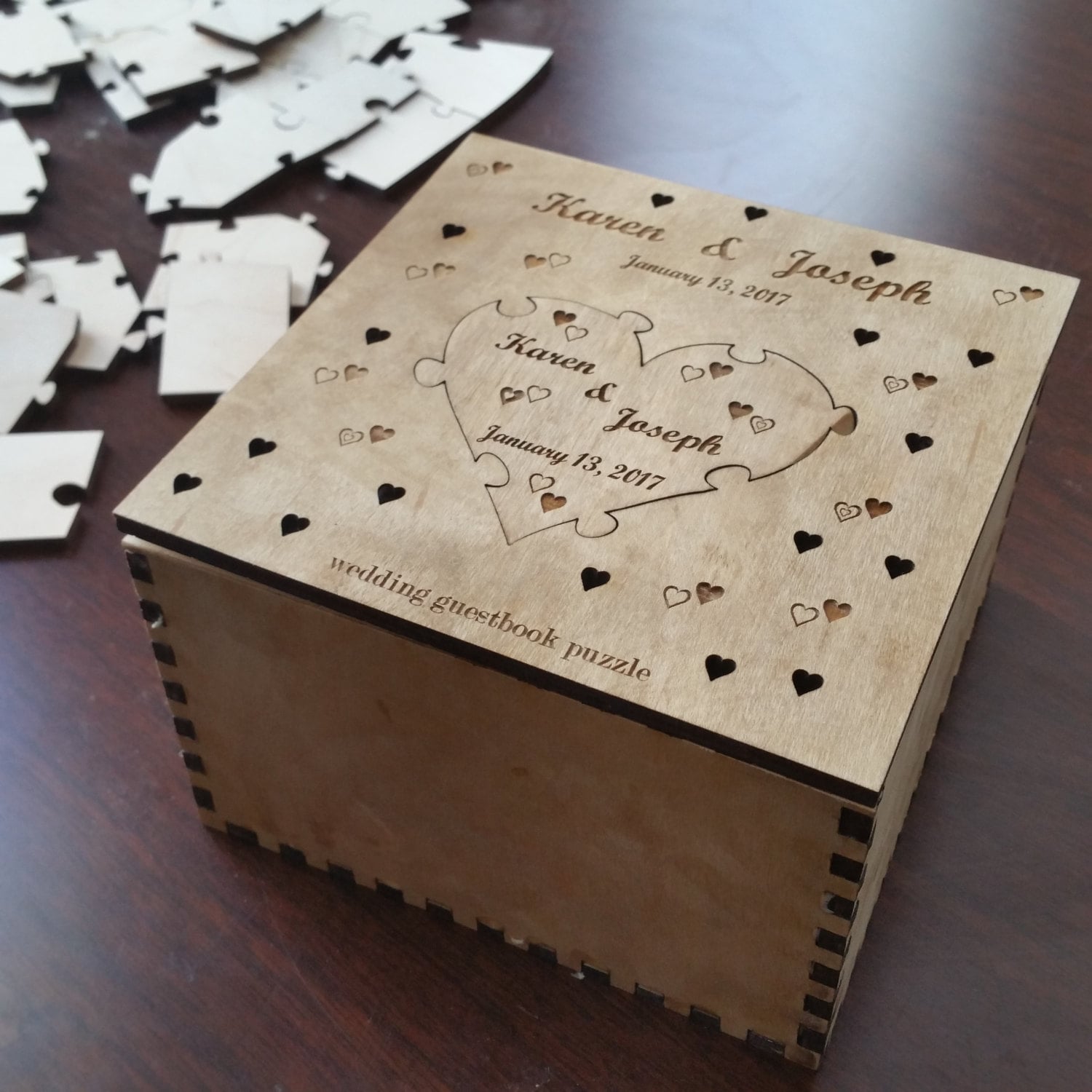 Custom Puzzle Box for Guest Books - Etsy