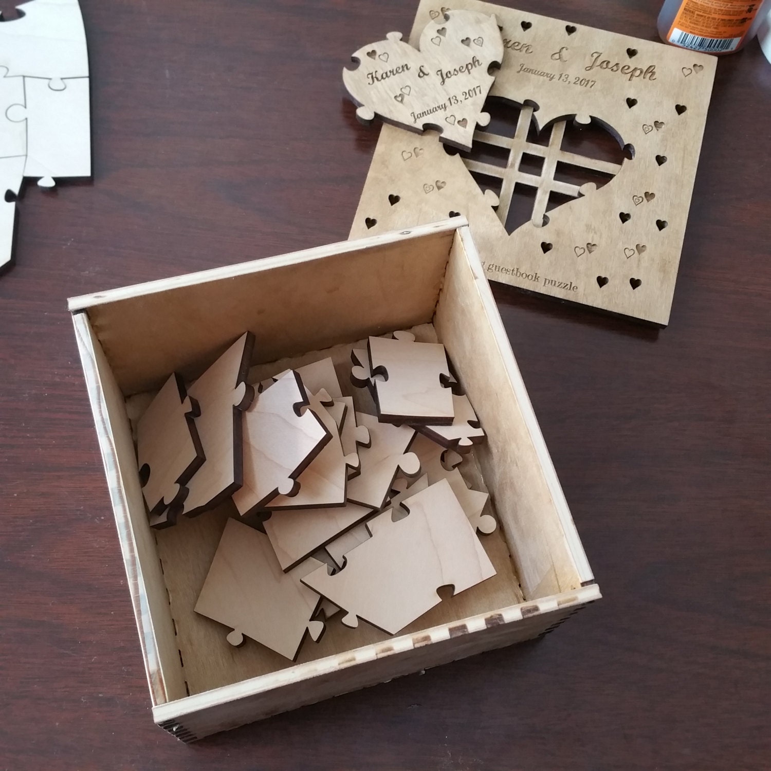 Custom Puzzle Box for Guest Books - Etsy