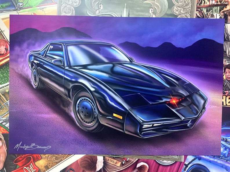 Knight Rider KITT Signed Art Print - Etsy