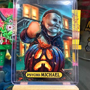 Psycho MICHAEL Halloween Garbage Pail Kids Parody Card by Michael ...