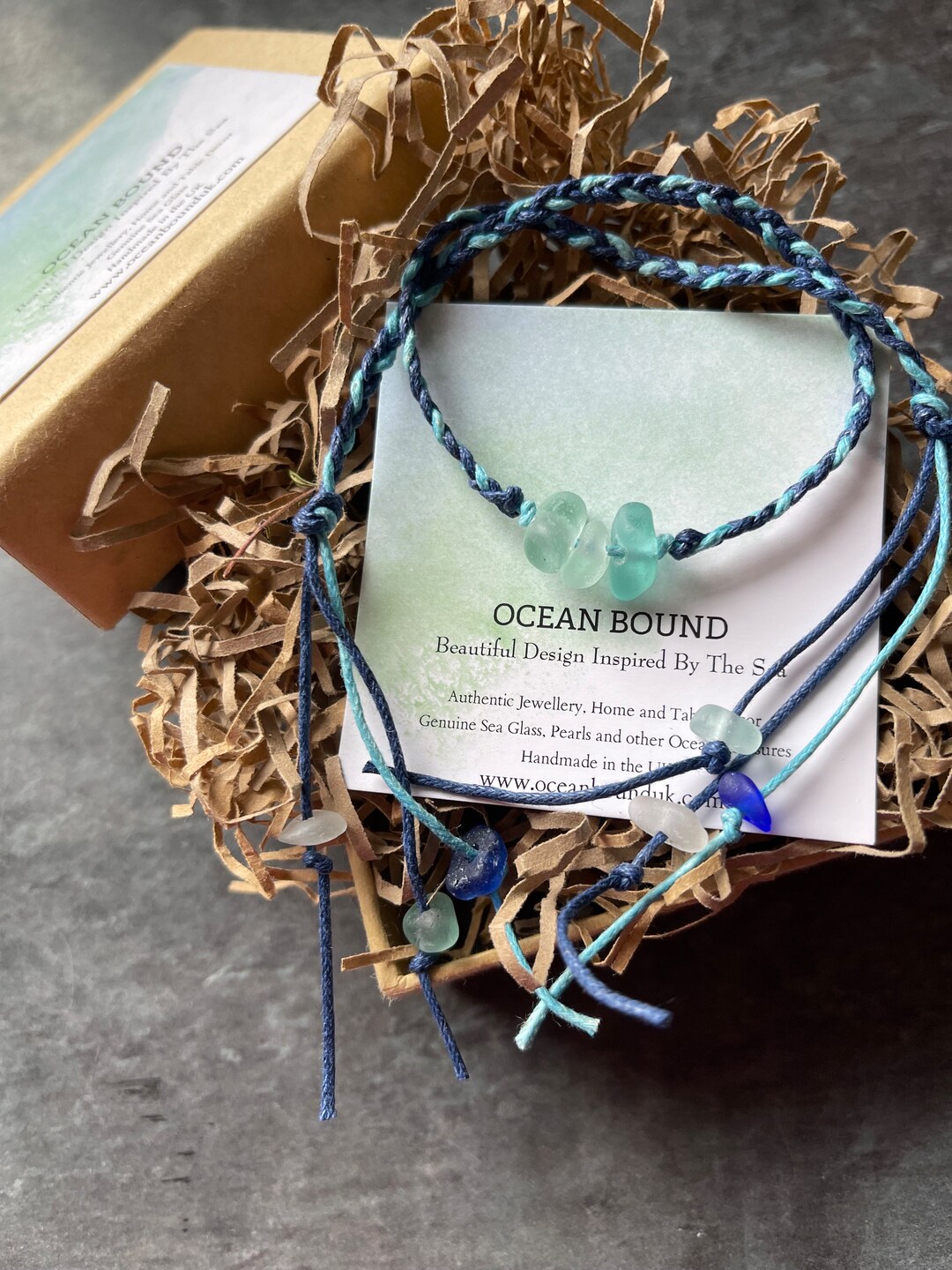 Sunshine and Moonbeams. Aqua Blue. Hand Braided Genuine Sea Glass ...