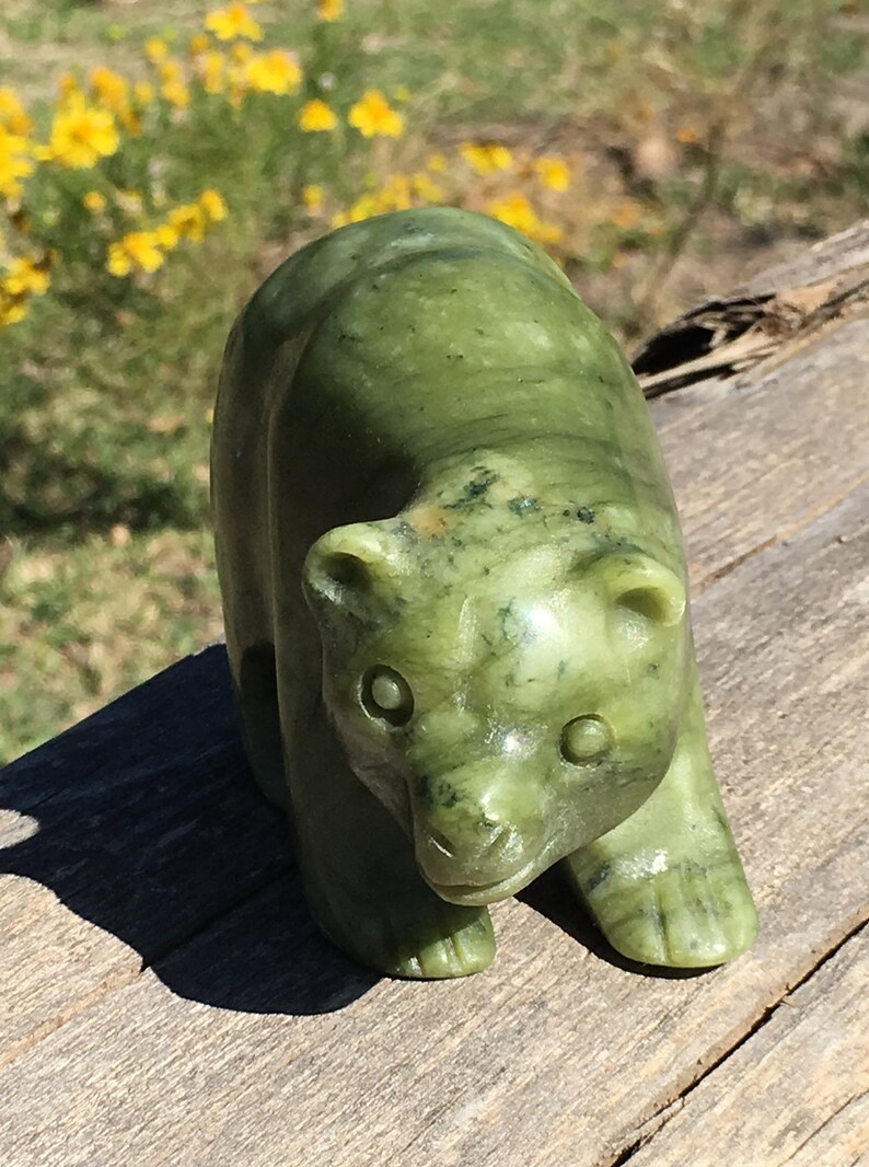 Hand Carved Green Jade Bear 0.824 Lbs - Etsy