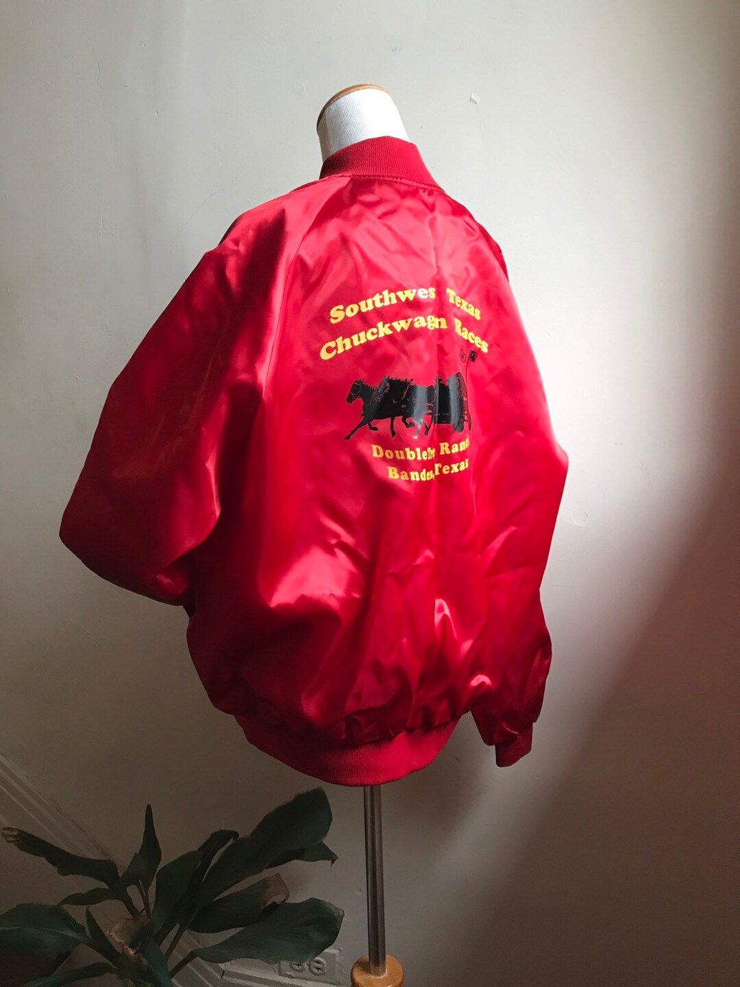 Vintage Texas Chuckwagon Jacket Retro Red Baseball Jacket Double Tree ...