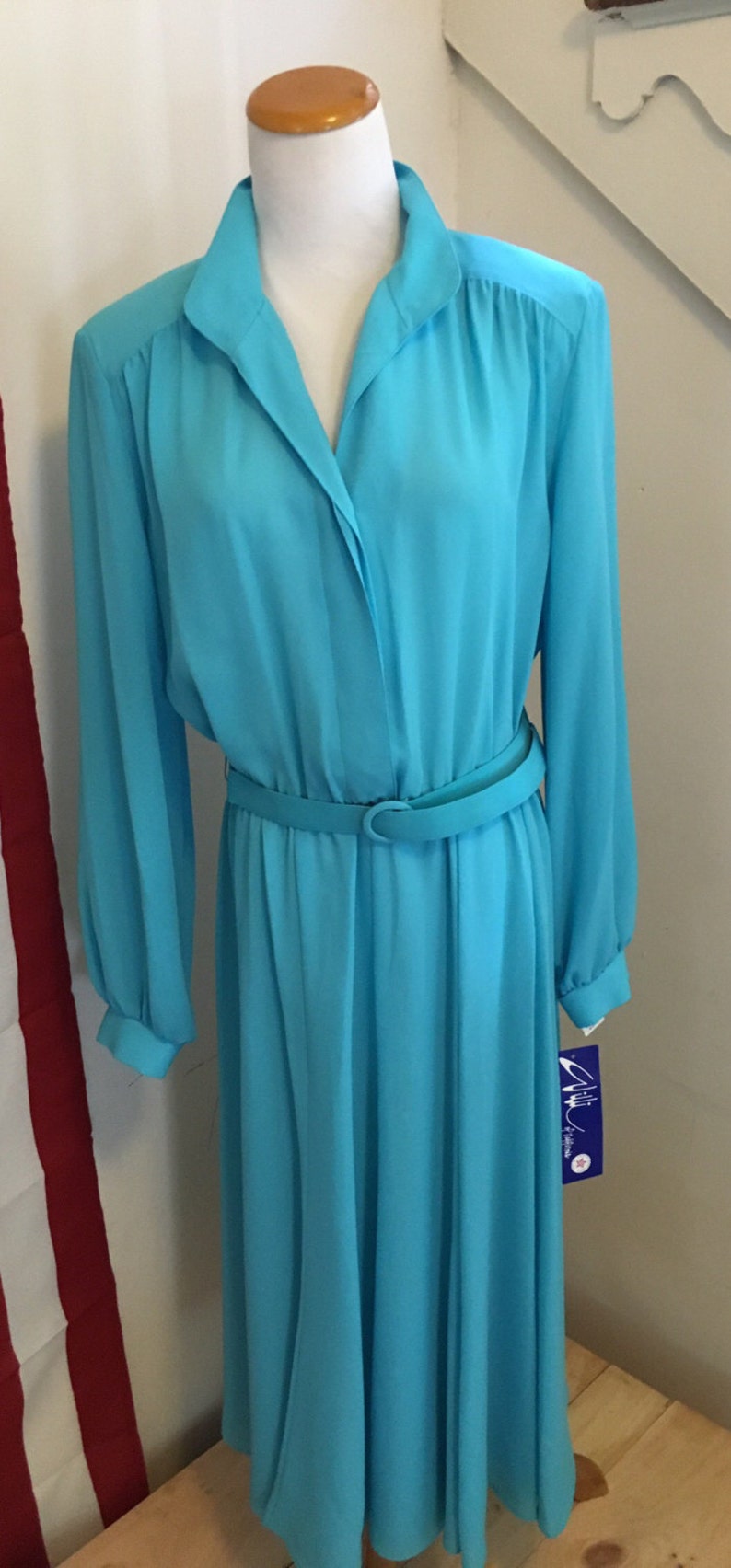 Aqua Blue Midi Dress Something Blue Bridal Shower Dress | Etsy