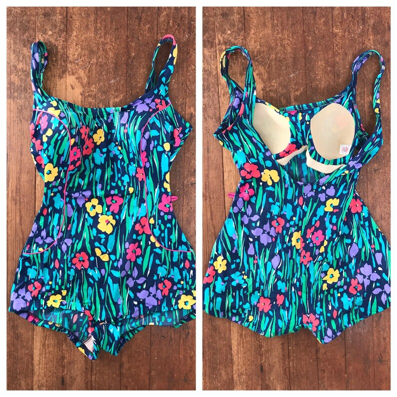 Vintage 70s Swimsuit Floral Liberty Print Bathing Suit Onepiece ...