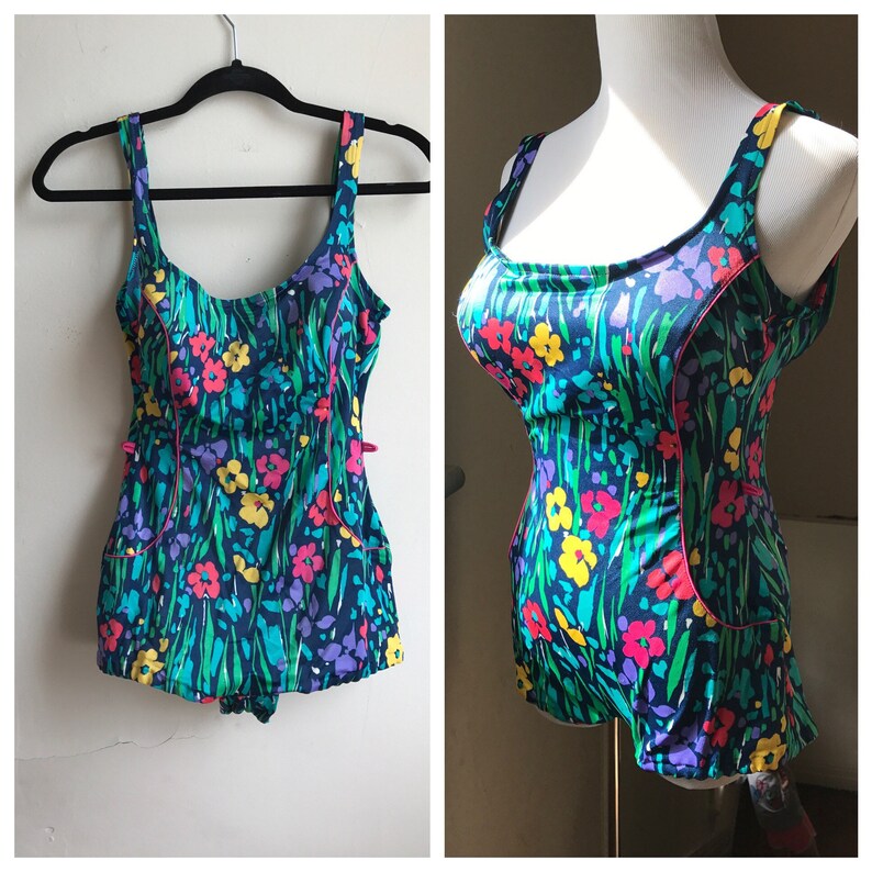 Vintage 70s Swimsuit Floral Liberty Print Bathing Suit Onepiece ...