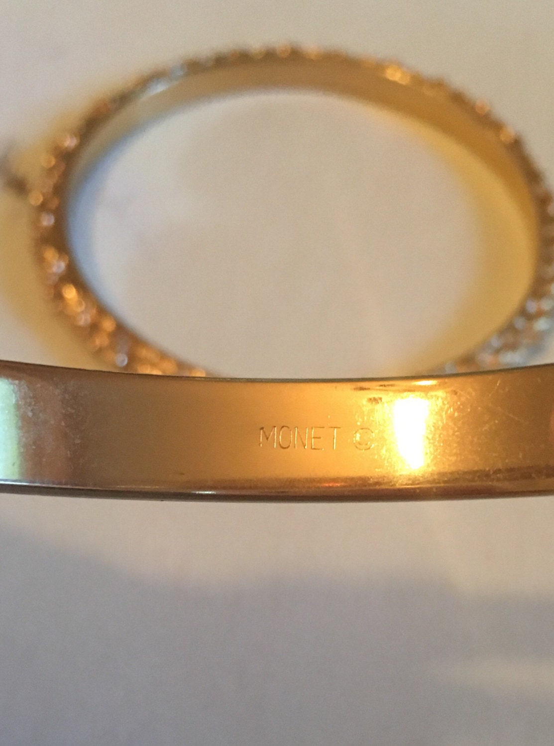 Vintage Gold Bracelet Gold Bangle Monet Stamped Bracelet Statement ...