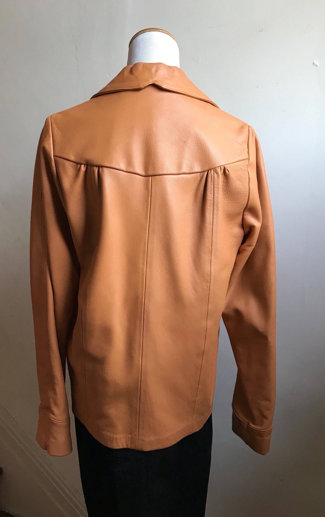 Vintage 70s Leather Jacket Tan Leather Hippie Jacket Retro - Etsy