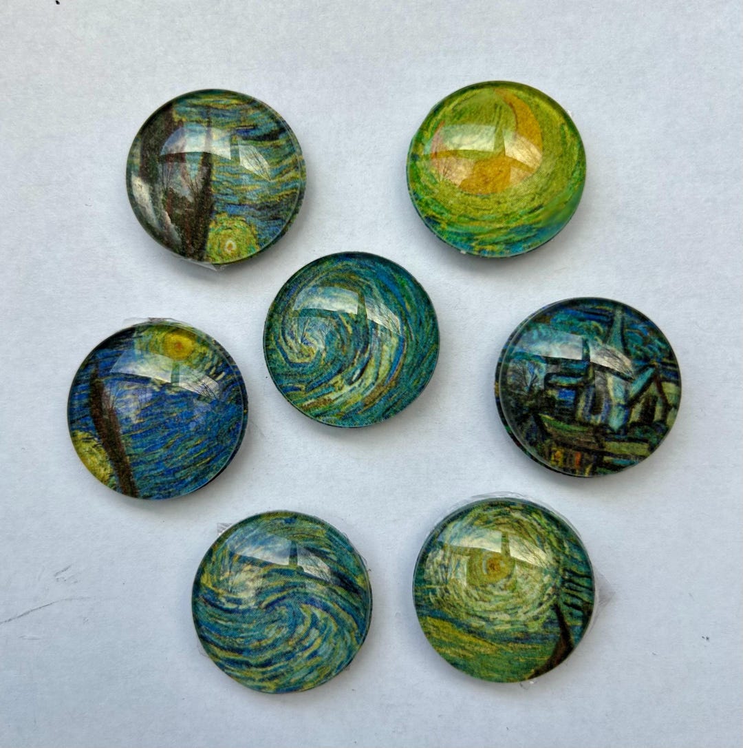 Van Goghs Starry Night Magnets set of 7 - Etsy