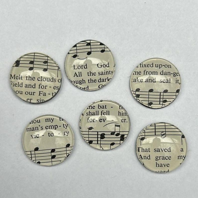Hymn Sheet Music Magnets (set of 6) - Etsy