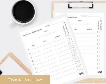 Thank You Card List - Etsy