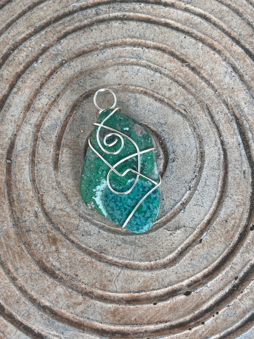 Aqua Teal Tumbled and Wire Wrapped Stone - Etsy